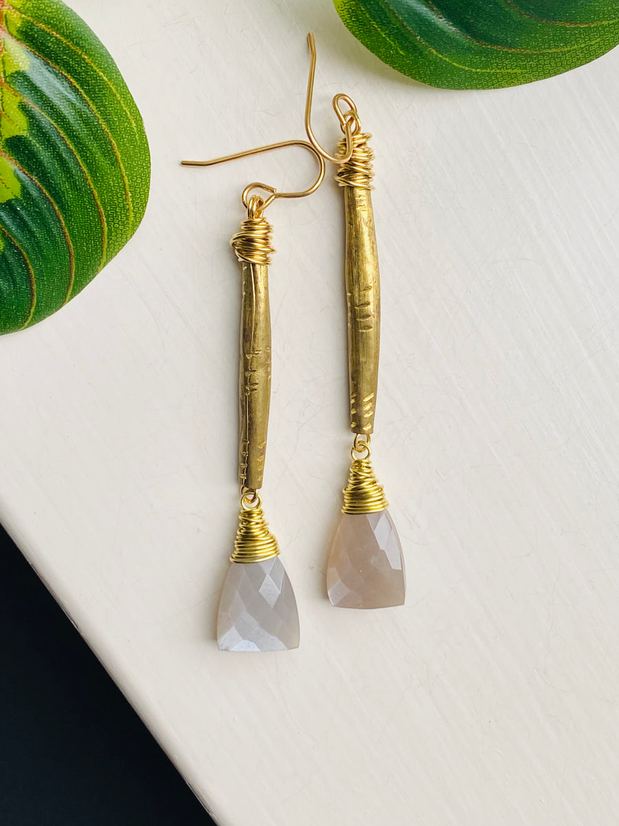 African Barrel & Stone Earrings – Darby Drake Jewelry & Design